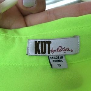 Kut from the Kloth | Tops | Neon Yellow Button Down With Front Pocket ...